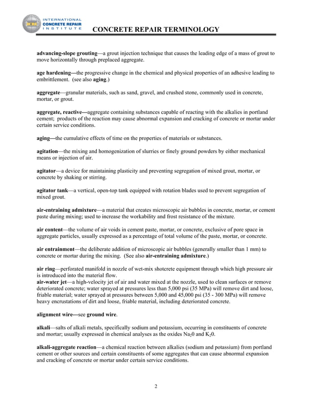 Concrete repairterminology | PDF