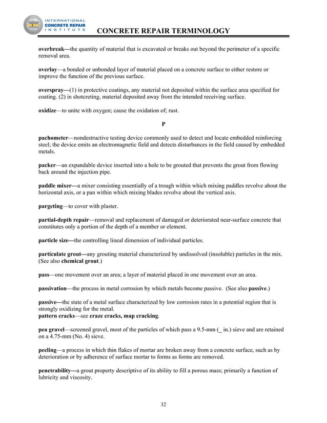 Concrete repairterminology | PDF
