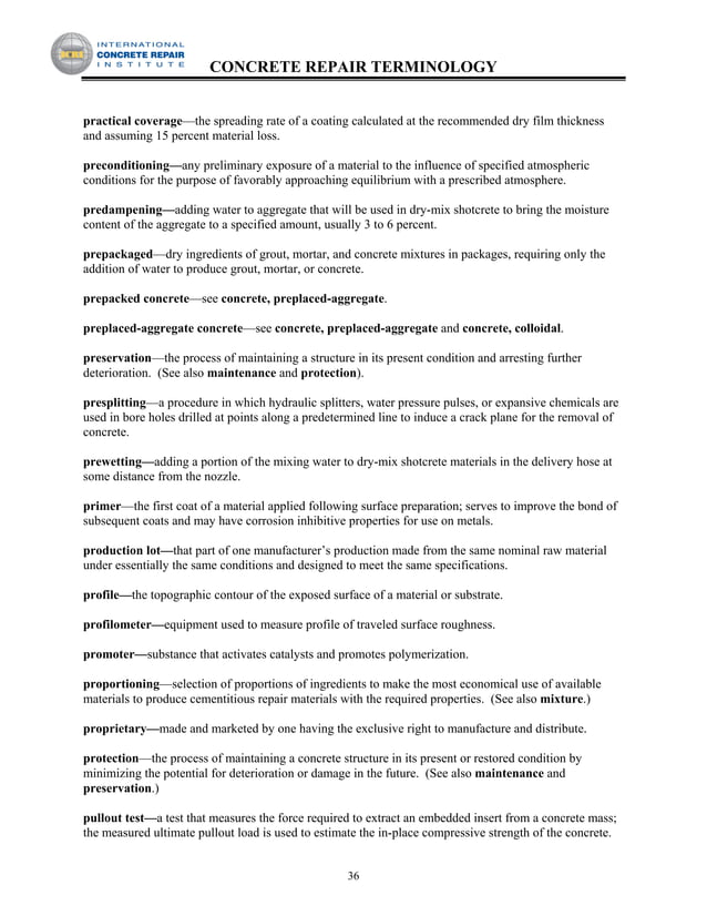 Concrete repairterminology | PDF