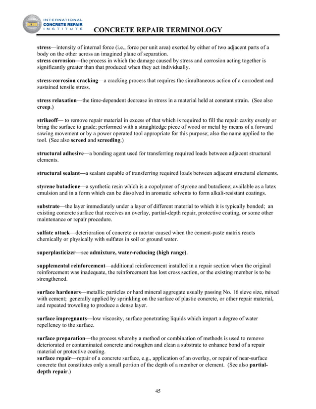 Concrete repairterminology | PDF