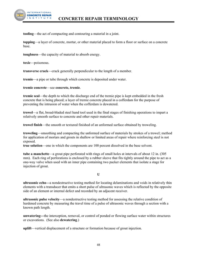 Concrete repairterminology | PDF