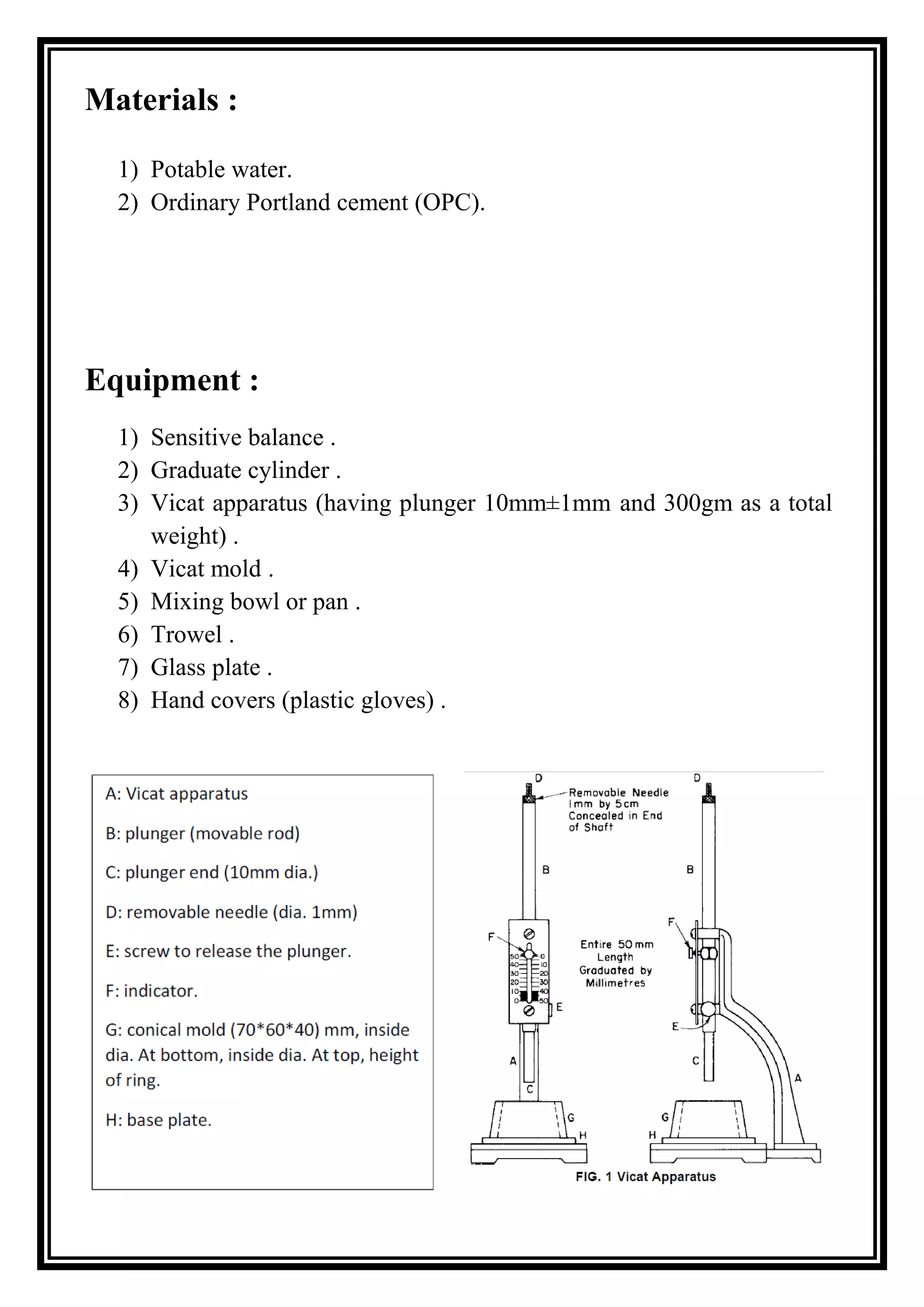 Normal Consistency of Hydraulic Cement | Jameel Academy | PDF