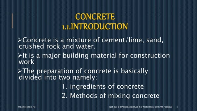 Concrete slide presentation | PPT | Free Download