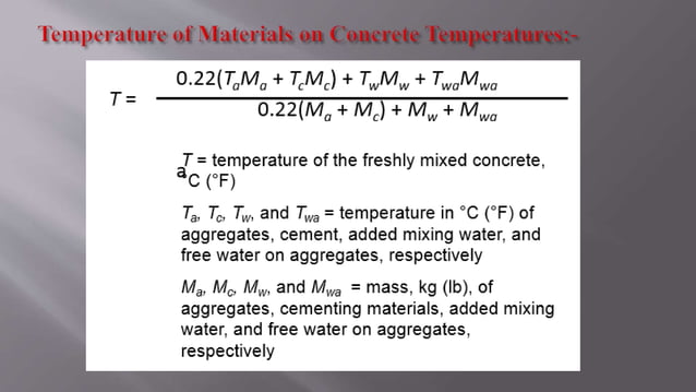hot and cold weather concreting | PPTX | Weather | Science