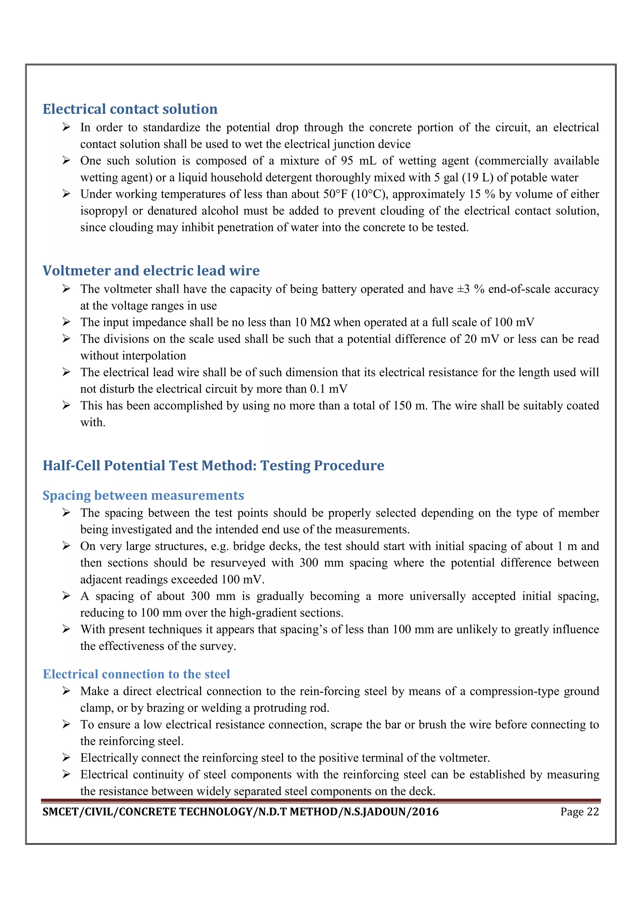 Concrete technology ndt methods | PDF