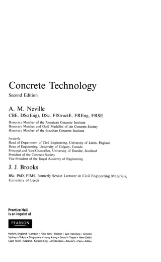 Concrete Technology, neville 2nd edition | PDF
