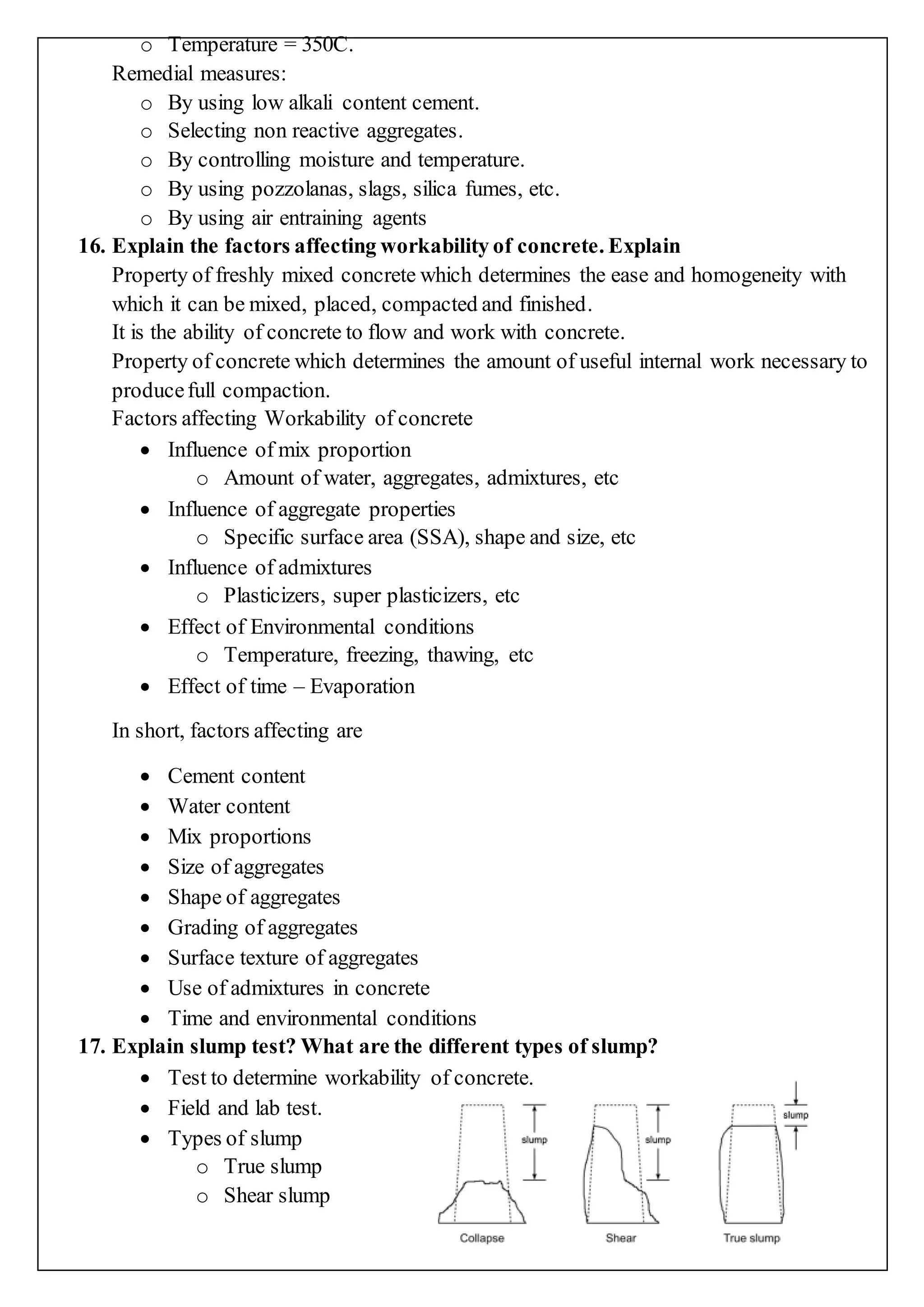 Concrete Technology Study Notes | DOCX