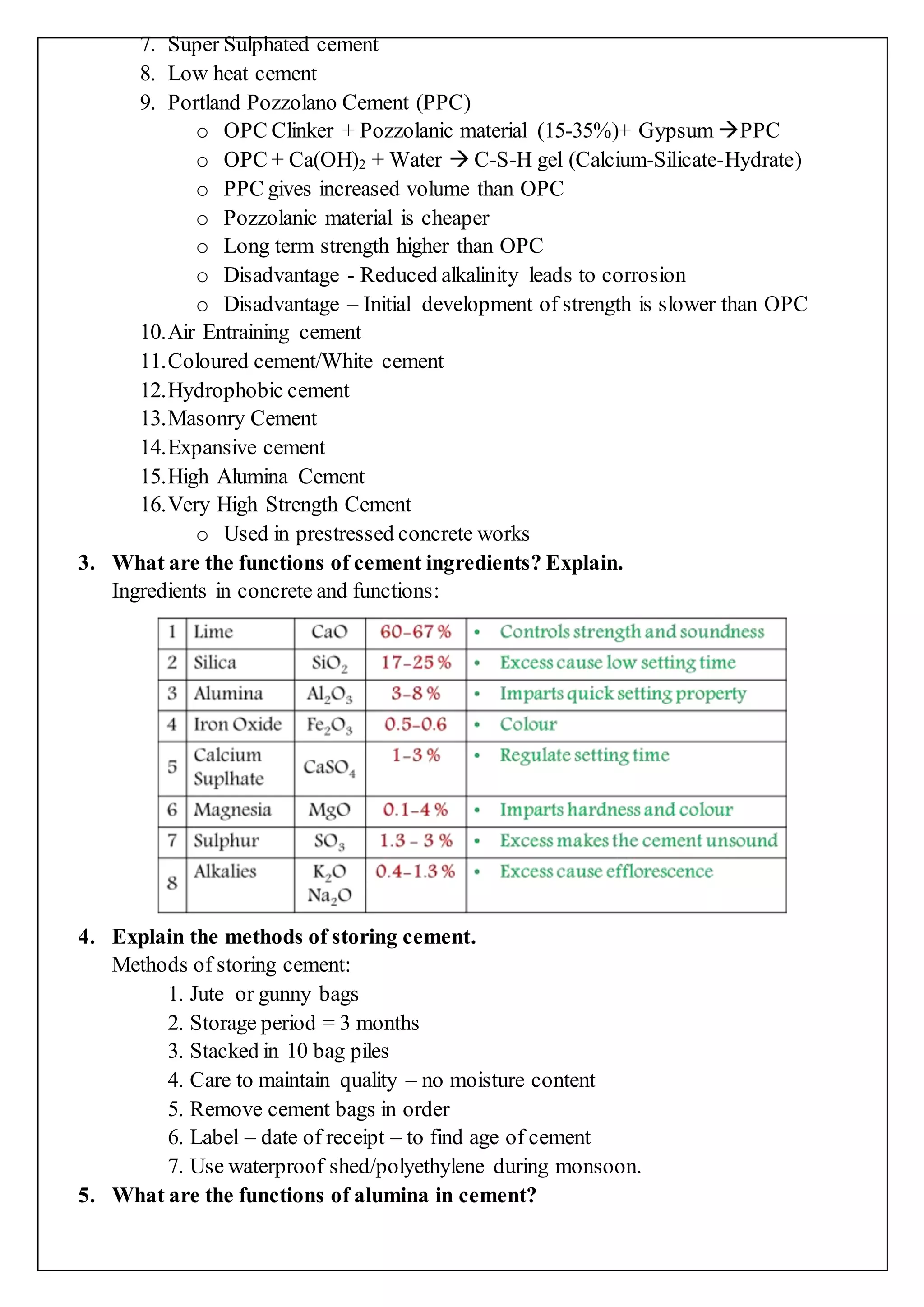 Concrete Technology Study Notes | DOCX