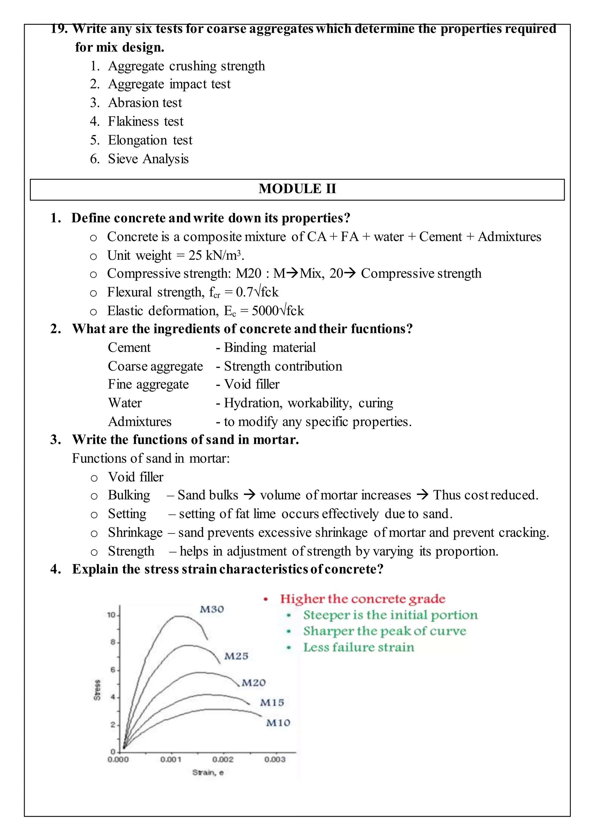Concrete Technology Study Notes | DOCX