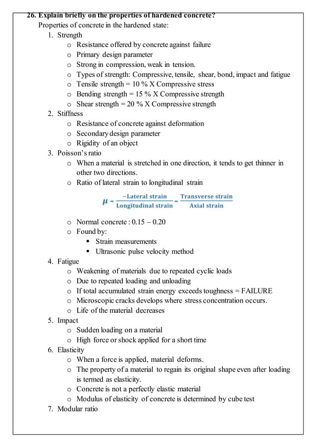 Concrete Technology Study Notes | DOCX