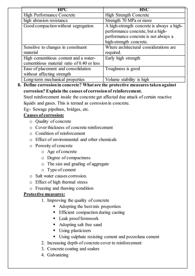 Concrete Technology Study Notes | DOCX