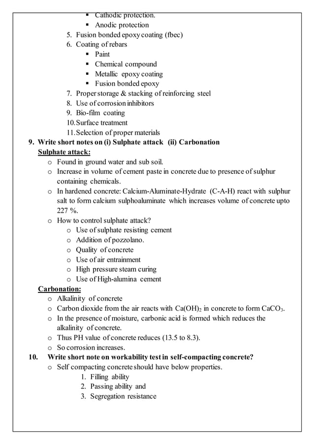 Concrete Technology Study Notes | DOCX