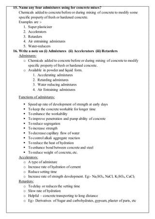 Concrete Technology Study Notes | DOCX