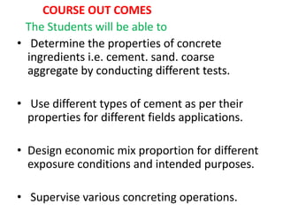 Concrete technology syllabus | PPT