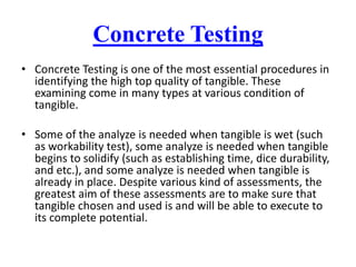 Concrete testing | PPTX
