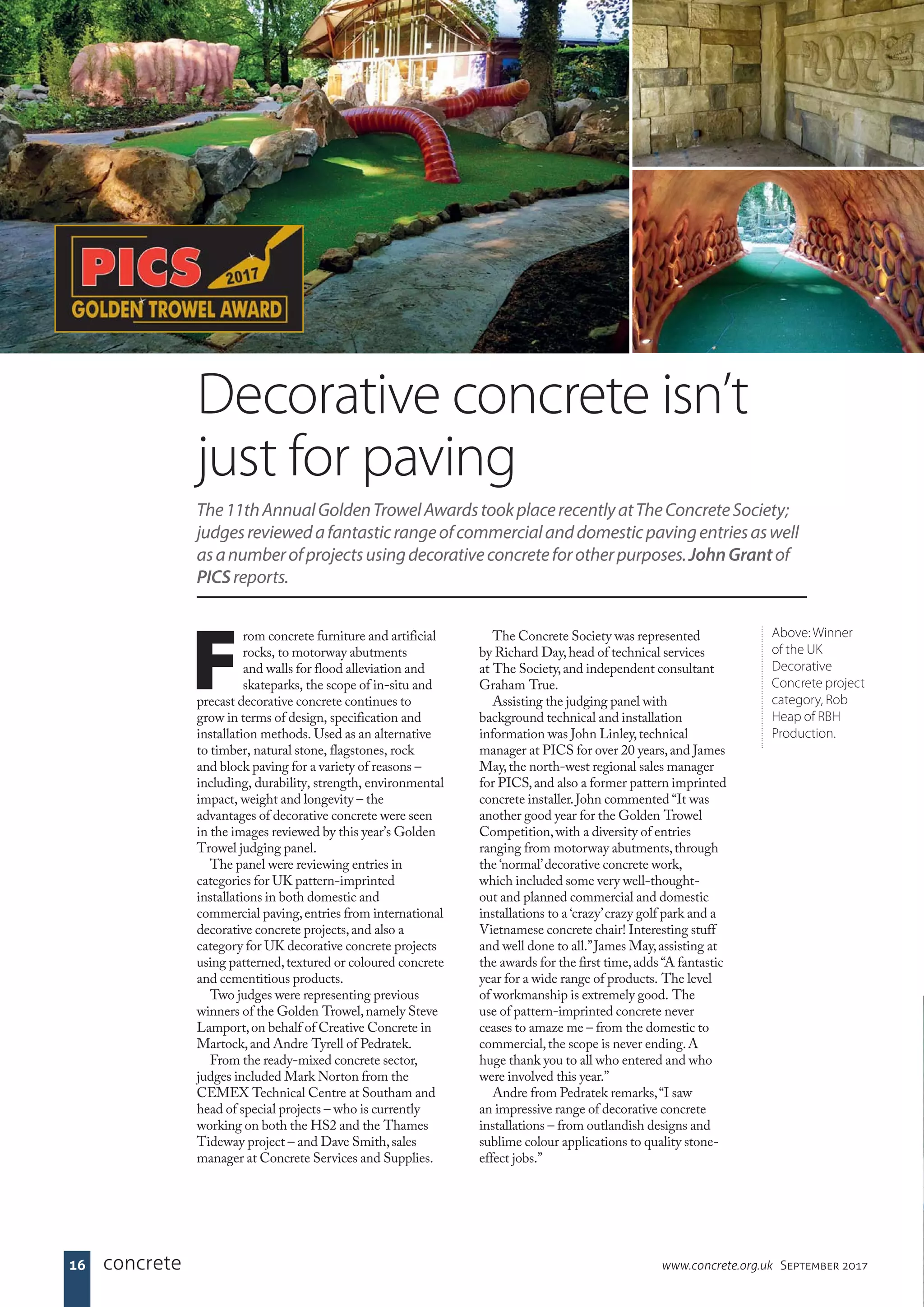 PICS Golden Trowel 2017 - Decorative Concrete Article | PDF