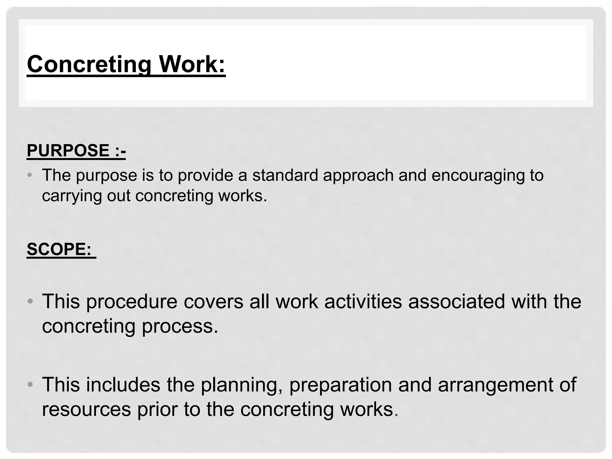 Concreting work | PPTX