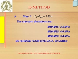 Concret mix design IS METHOD lec 1 | PDF