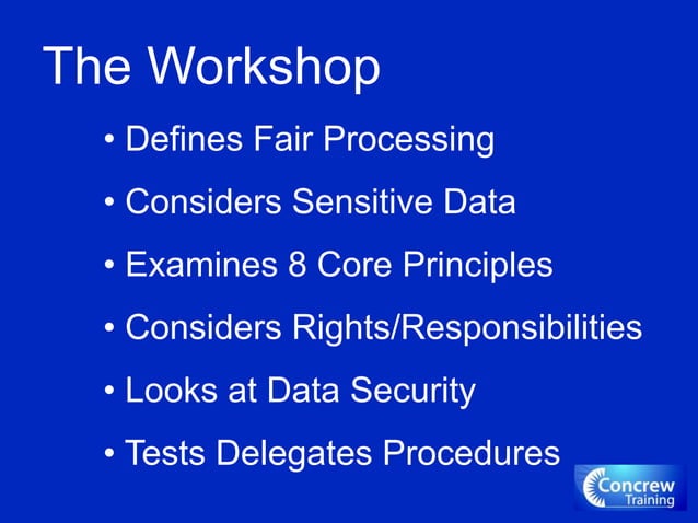 Concrew training data protection workshop | PPT
