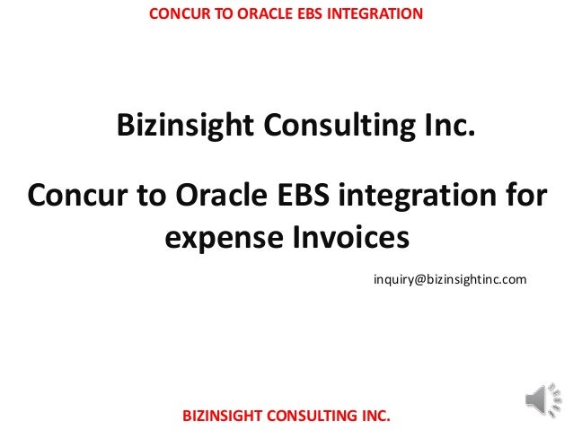 Concur To Oracle Ebs Integration For Expense Invoices 