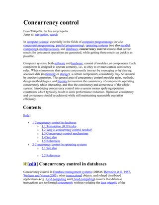 Concurrency control | PDF