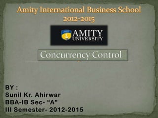 Concurrency Control. | PPTX | Databases | Computer Software and Applications