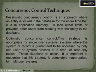 Concurrency Control. | PPTX | Databases | Computer Software and Applications