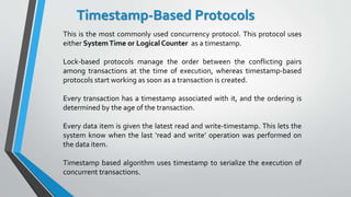 Concurrency control | PPTX | Databases | Computer Software and Applications