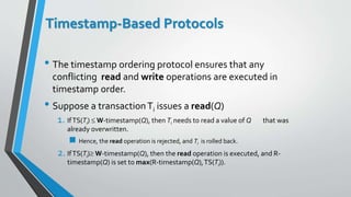 Concurrency control | PPTX | Databases | Computer Software and Applications
