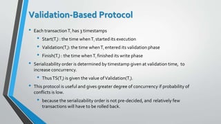 Concurrency control | PPTX | Databases | Computer Software and Applications