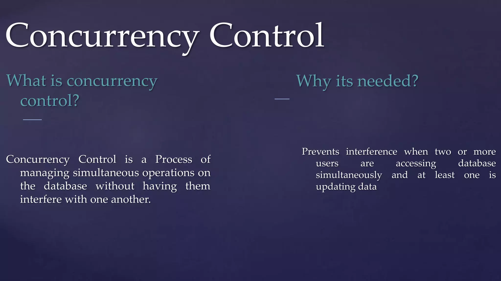 Concurrency control | PPTX