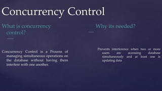 Concurrency control | PPTX