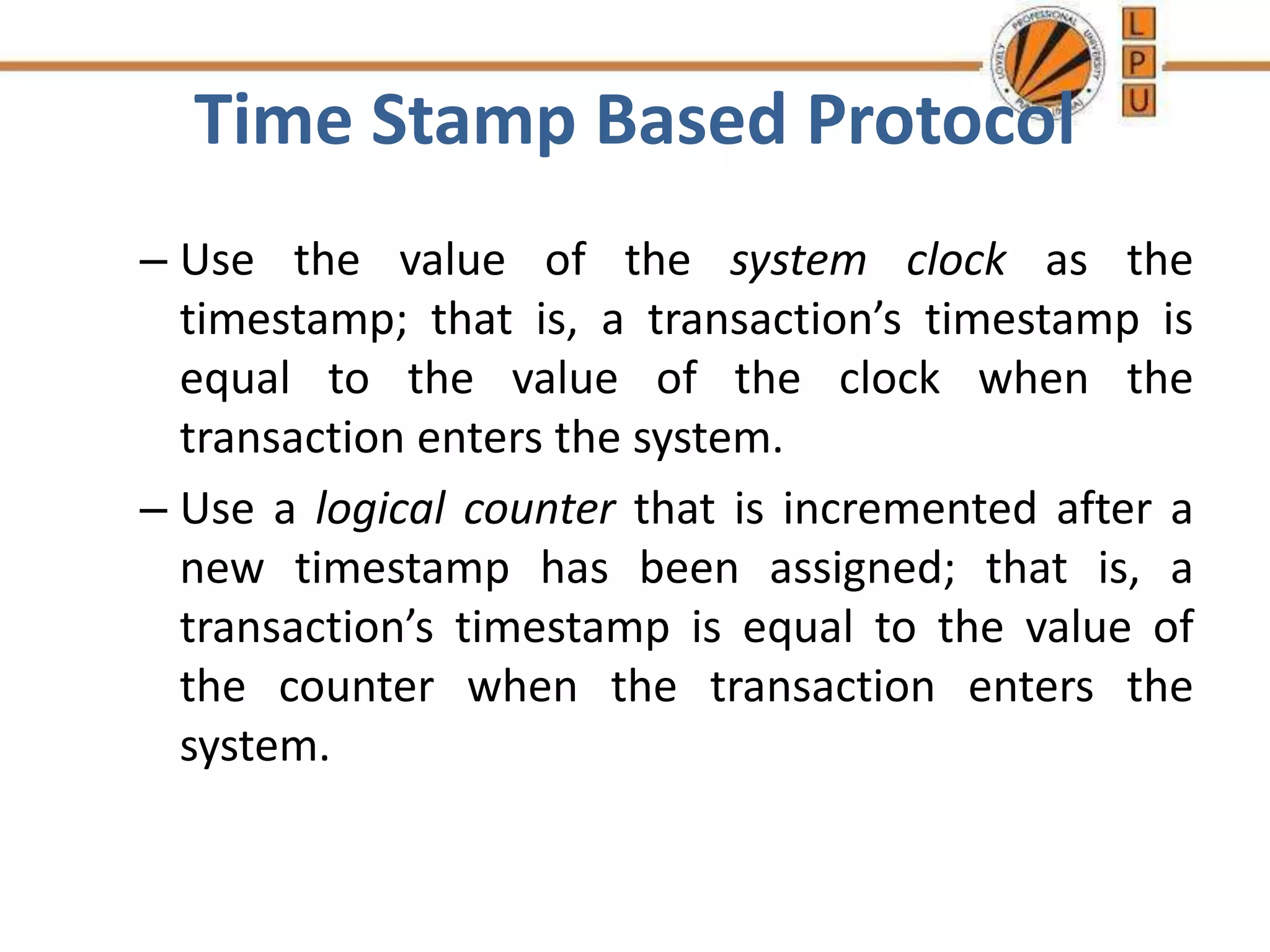 Concurrency control | PPTX