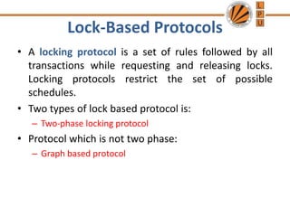 Concurrency control | PPTX | Databases | Computer Software and Applications