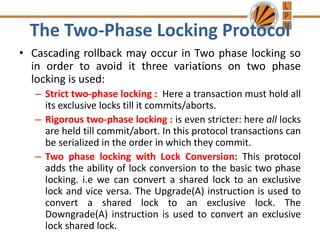 Concurrency control | PPTX | Databases | Computer Software and Applications