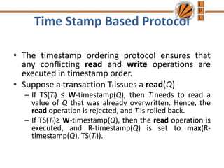 Concurrency control | PPTX | Databases | Computer Software and Applications