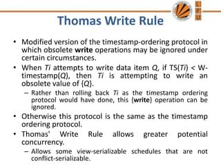 Concurrency control | PPTX | Databases | Computer Software and Applications