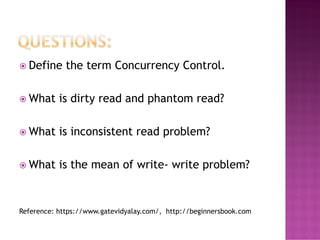 Concurrency control | PPT