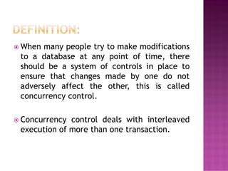 Concurrency control | PPT