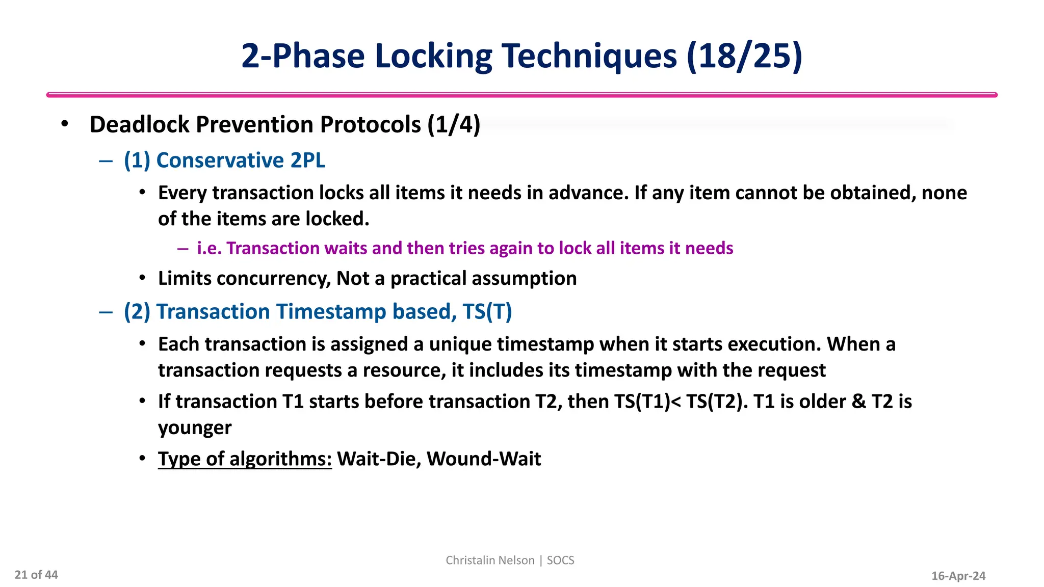 Concurrency Control in Database Management system | PDF