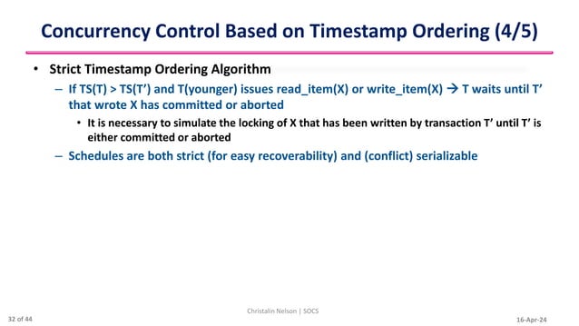 Concurrency Control In Database Management System Pdf