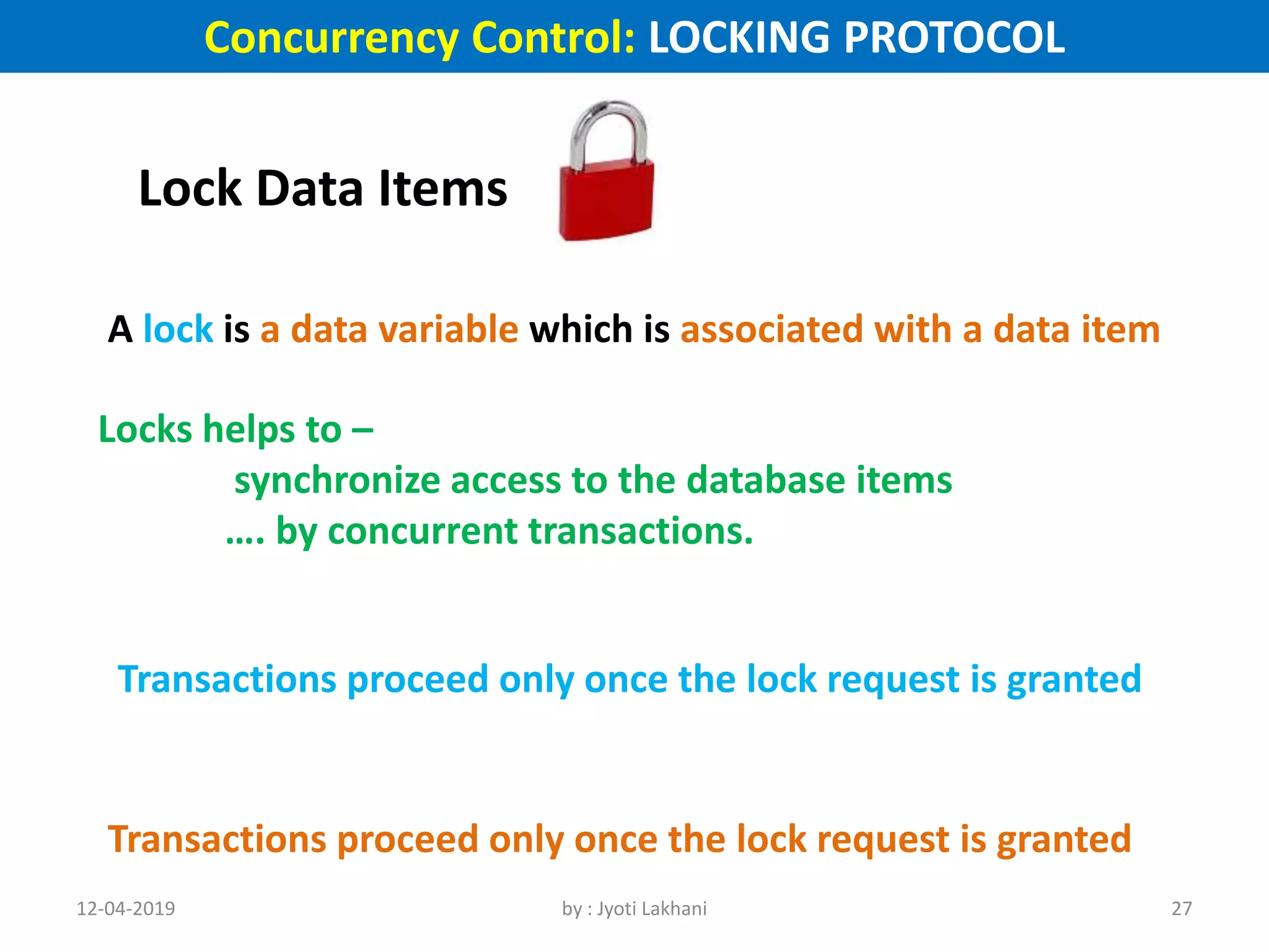 Transactions and Concurrency control | PPSX