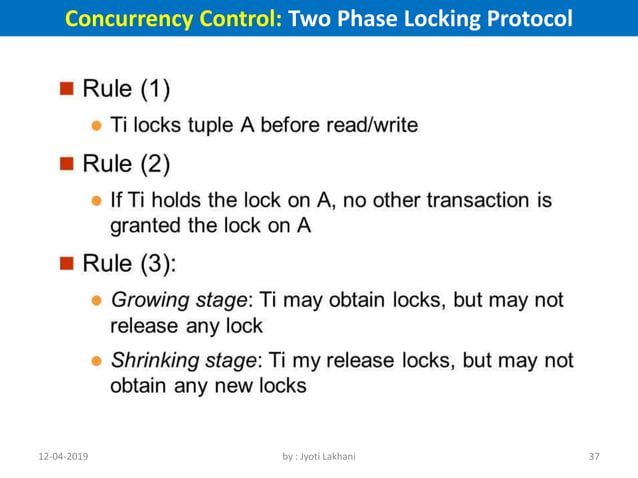 Transactions And Concurrency Control Ppsx Databases Computer