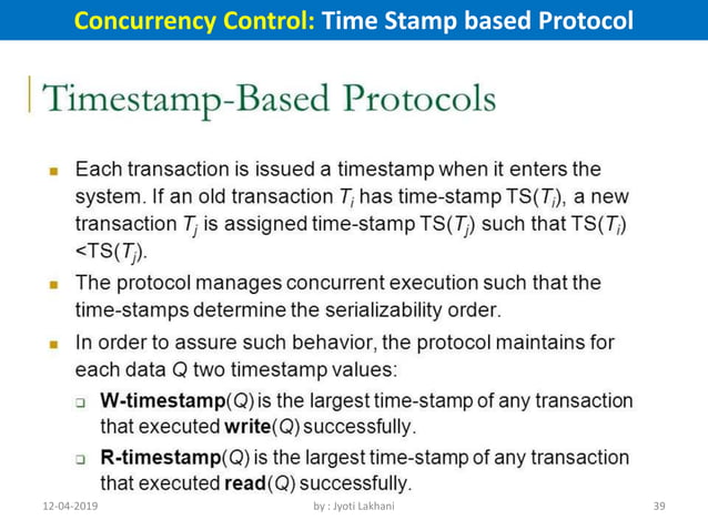 Transactions And Concurrency Control Ppsx Databases Computer