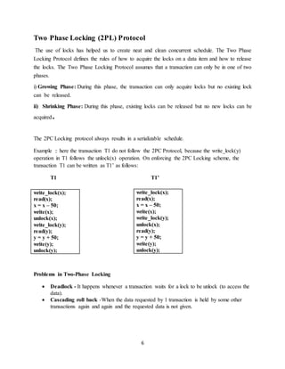 Concurrency Control Techniques | DOCX