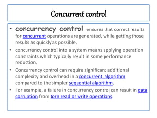 Concurrency in database system | PPTX