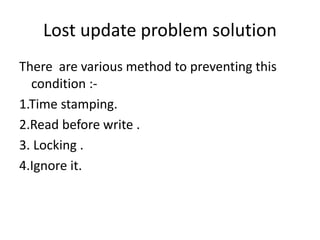 Concurrency in database system | PPTX