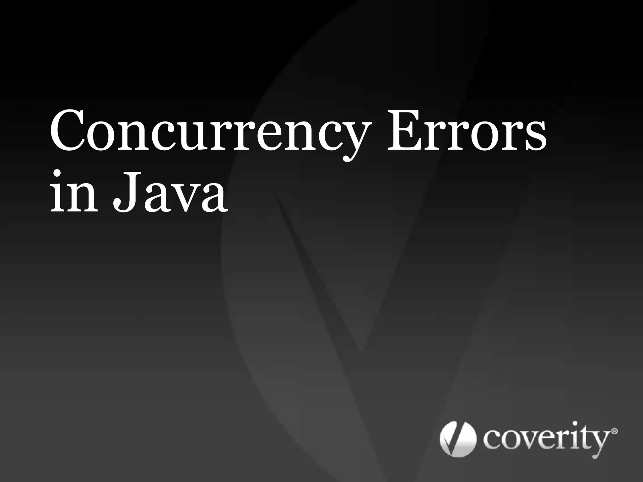 Concurrency Errors In Java Ppt