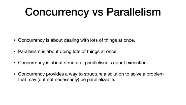 Concurrency Vs Parallelism Pdf Computing Technology And Computing