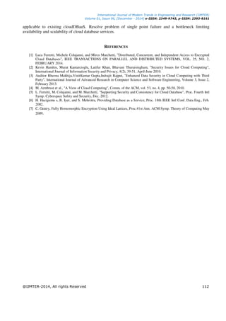 Concurrent And Independent Access To Encrypted Cloud Databases | PDF